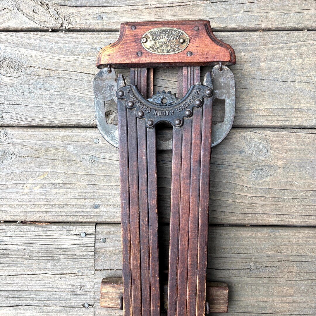 Vintage Perfection Wall Mounted Wooden Drying Rack, Rustic Collapsible ...