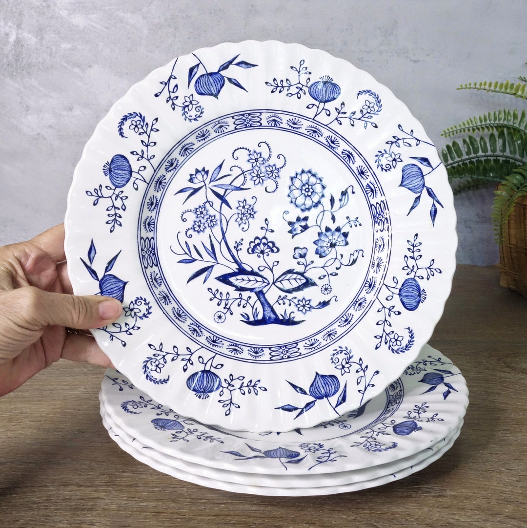 Vintage Blue Onion Dinner Plate, Wall Plate Meakin Nordic Blue and ...
