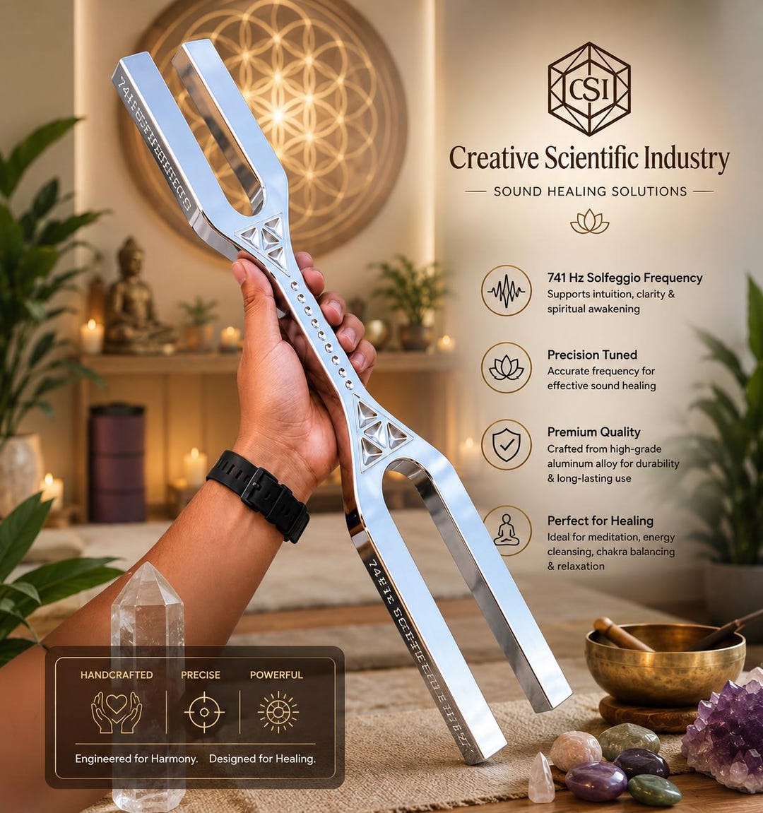 864hz & 963hz Meditation Tuning Fork Set – Spiritual Awakening, Crown ...