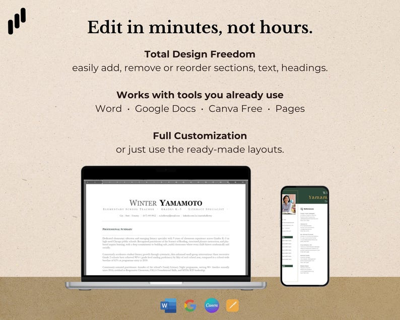 2026 ATS Teacher Resume Template Bundle | Teaching CV + Cover Letter ...