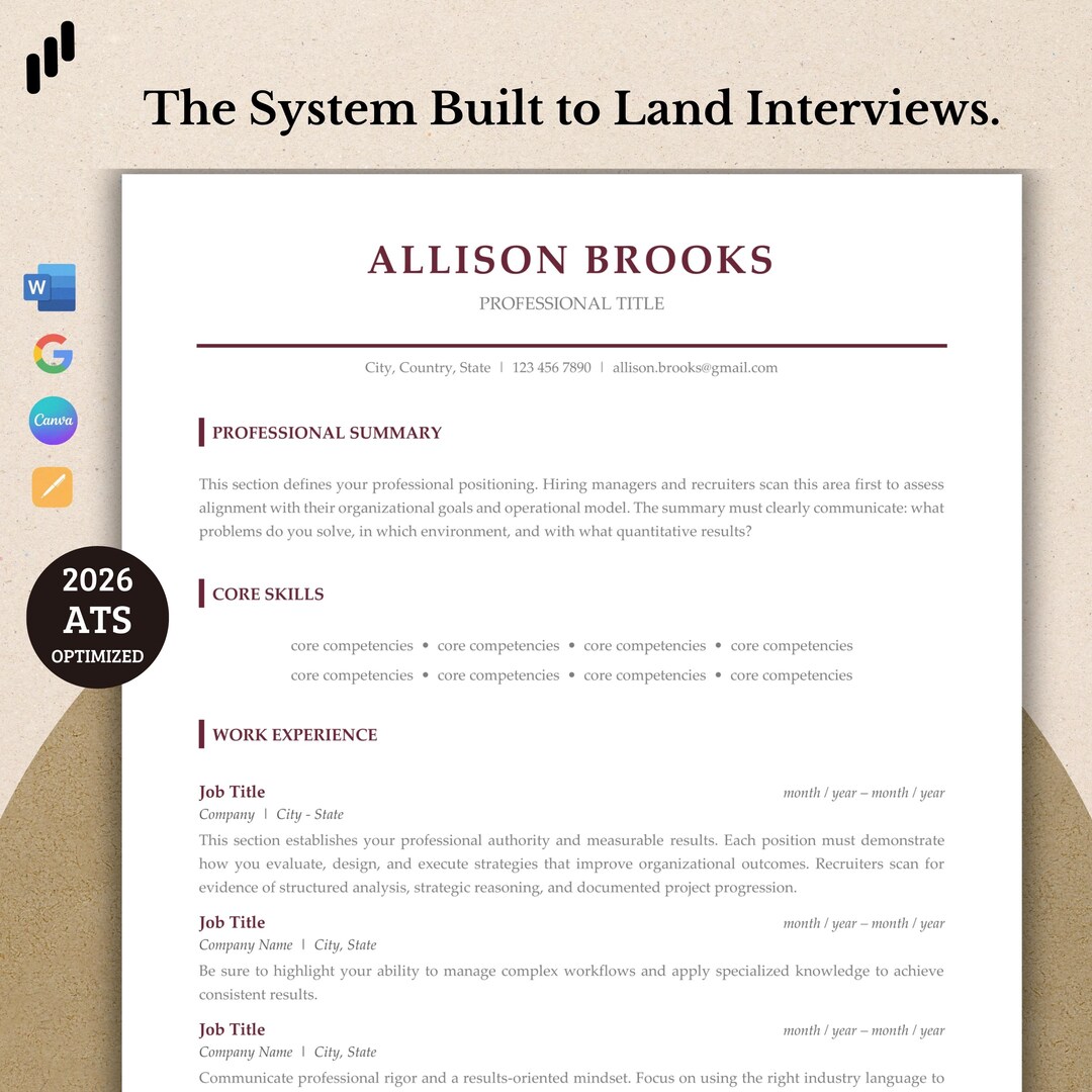 ATS Resume Template 2026 Bundle | ATS Friendly + Visual Templates ...