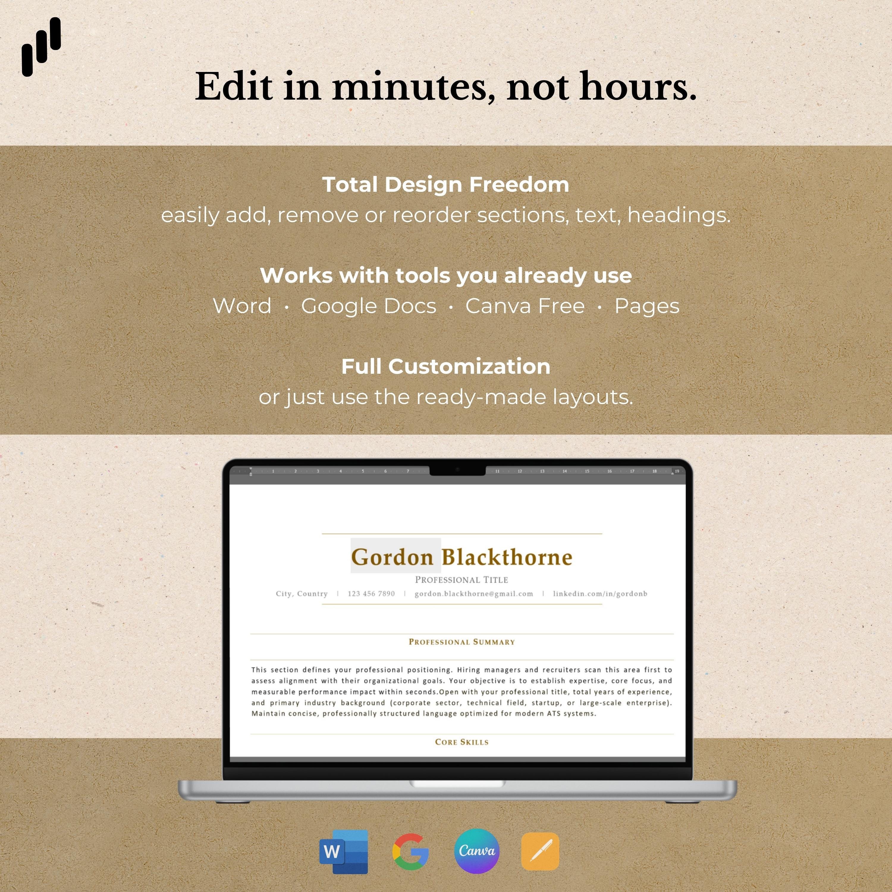 2026 ATS Resume Template Bundle | ATS Friendly + Visual CV | Word ...