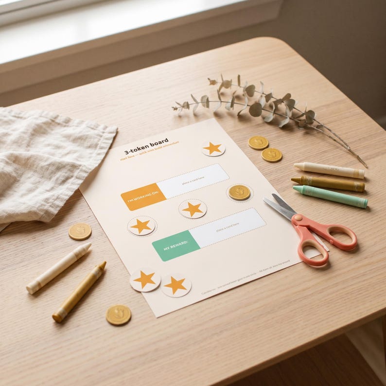 ADHD Token Reward System, Behavior Chart, Visual Support (digital ...