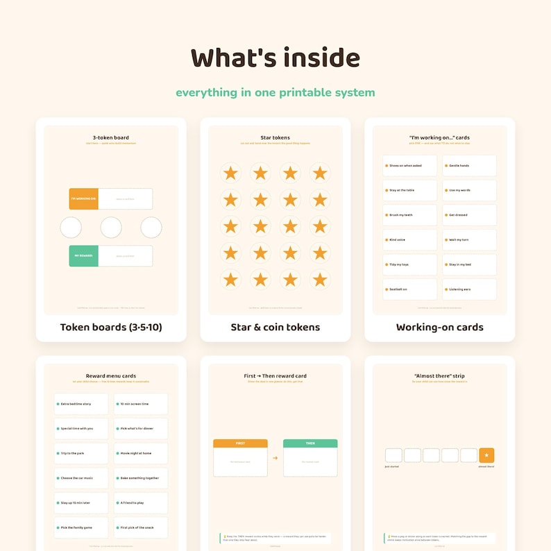 ADHD Token Reward System, Behavior Chart, Visual Support (digital ...
