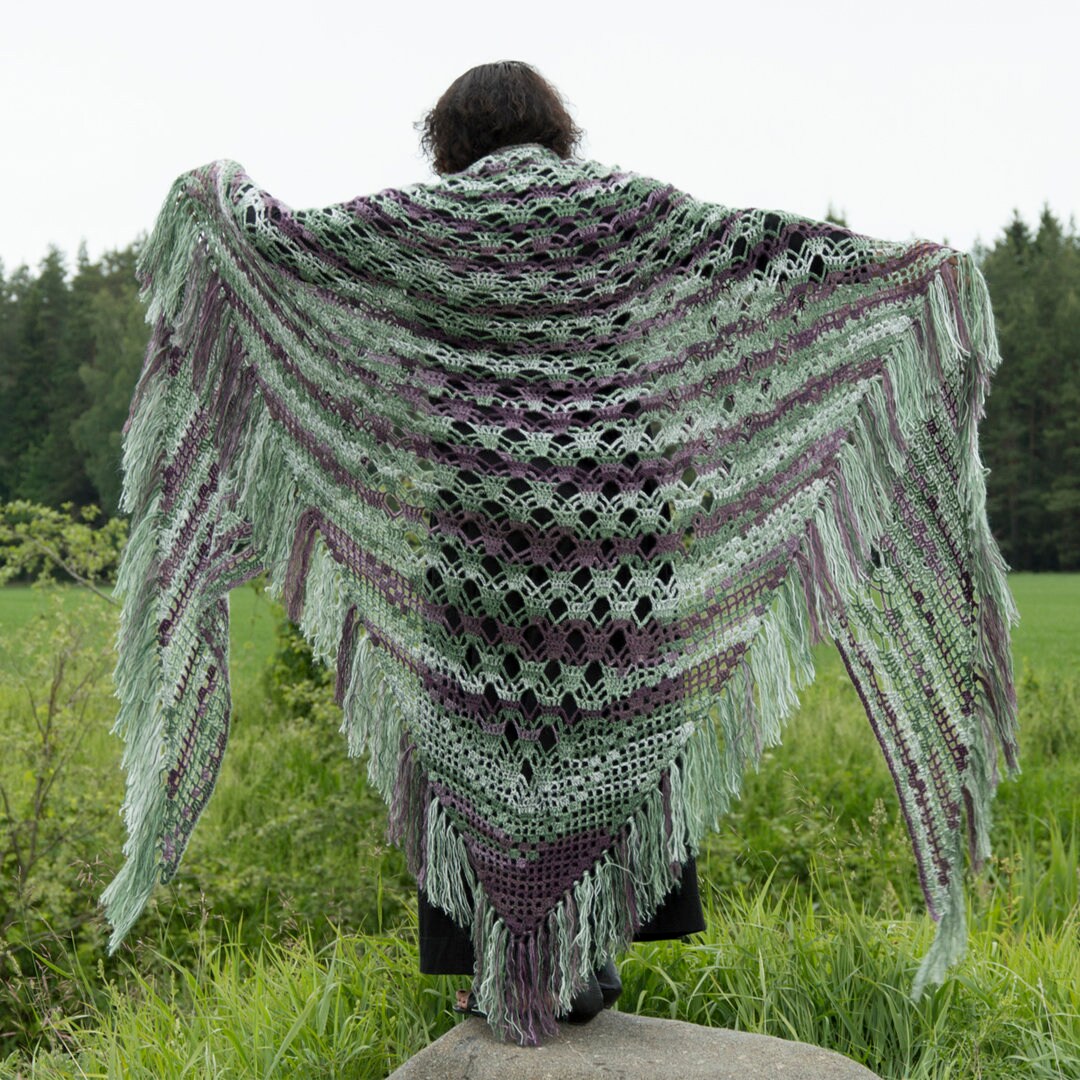 Crochet Large Shawl Wrap Knit Triangle Shawl Lace Shawl Mohair Shawl ...