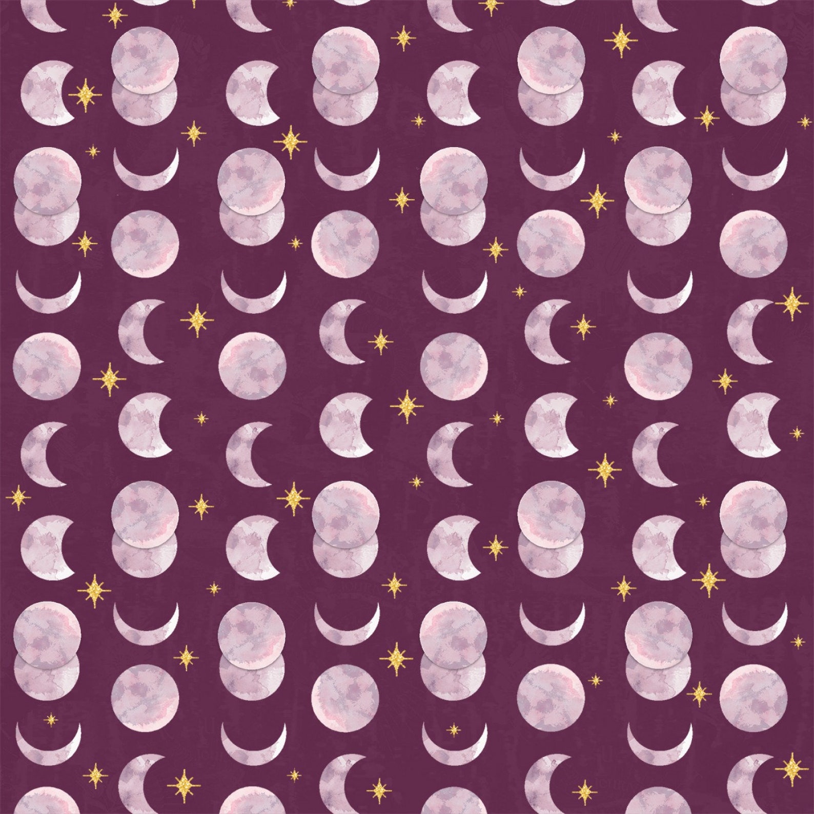 Moon Fabric Moon Phase Fabric Moonlight | Etsy