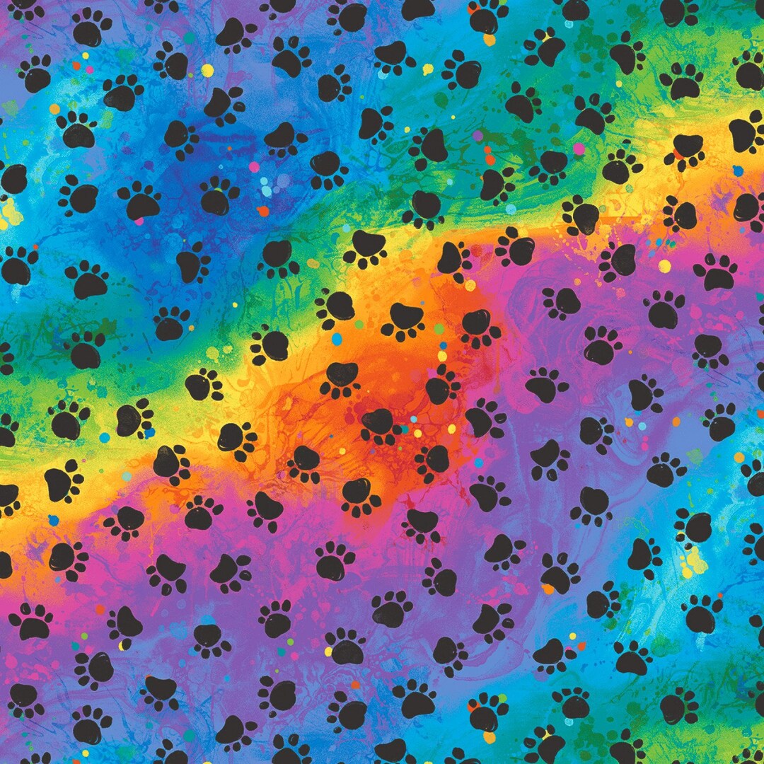 Rainbow Paw Print Minky Fabric Etsy rainbow-paw-print-minky-fabric-etsy