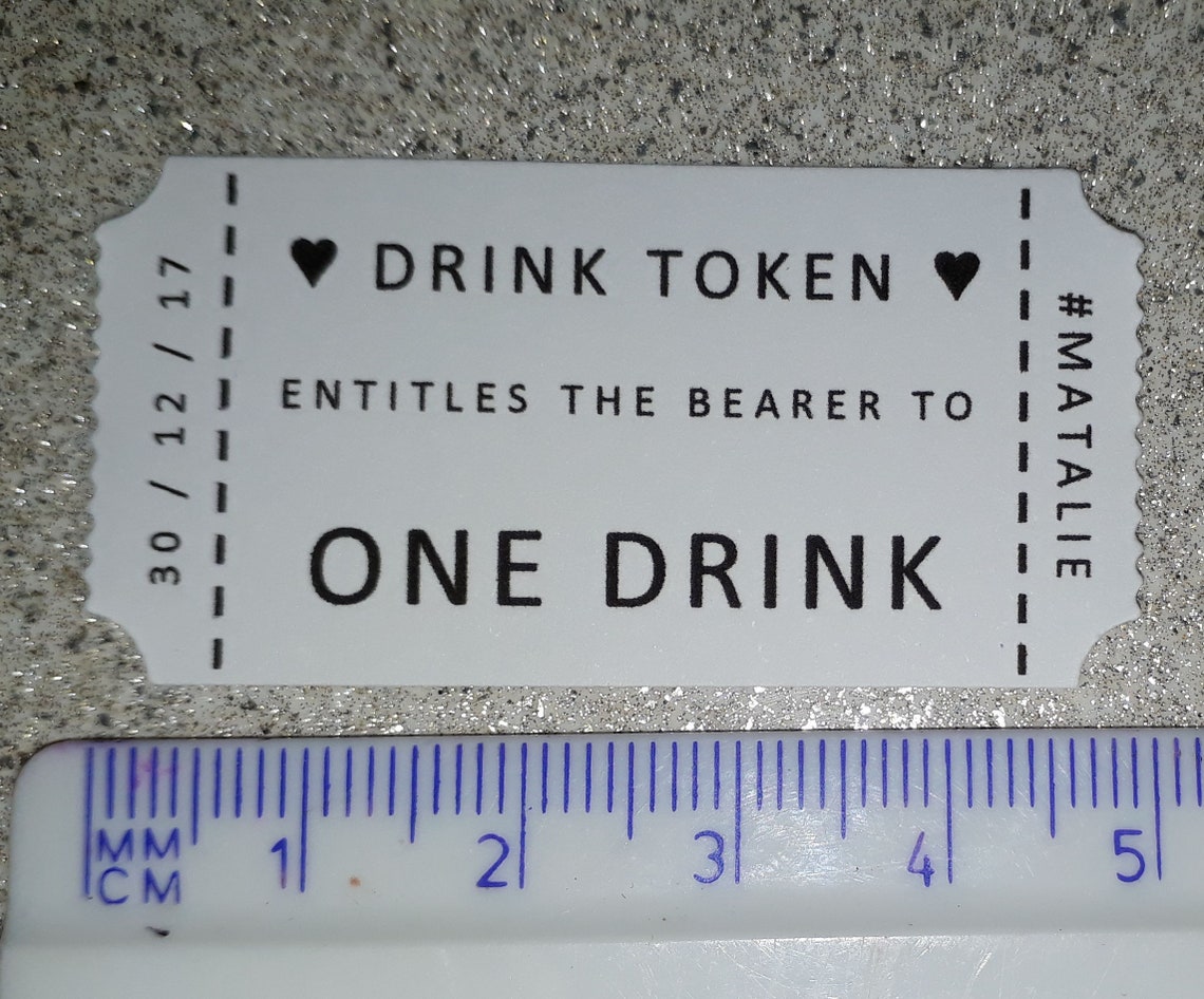 Personalised Drink Tokens Wedding Favour Gift Small Label | Etsy