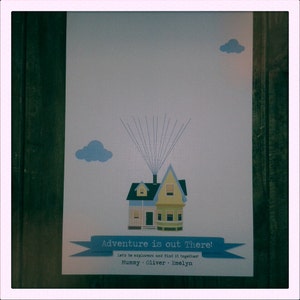 UP Inspired Custom Fingerprint Art Balloon House Print on Recycled Card ...