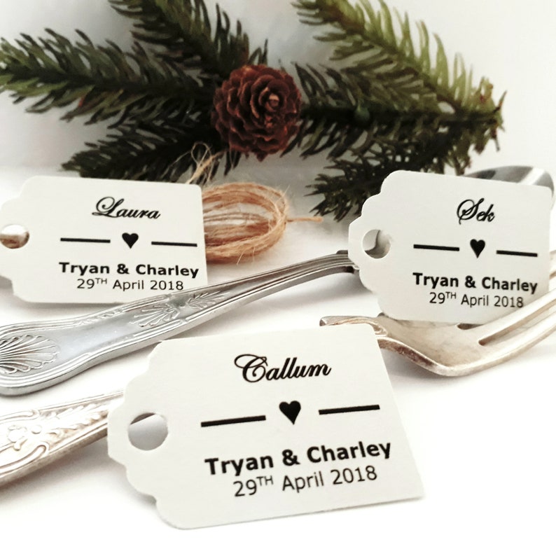 Personalised Individual Wedding Favour Guest Name Tags Mini | Etsy UK