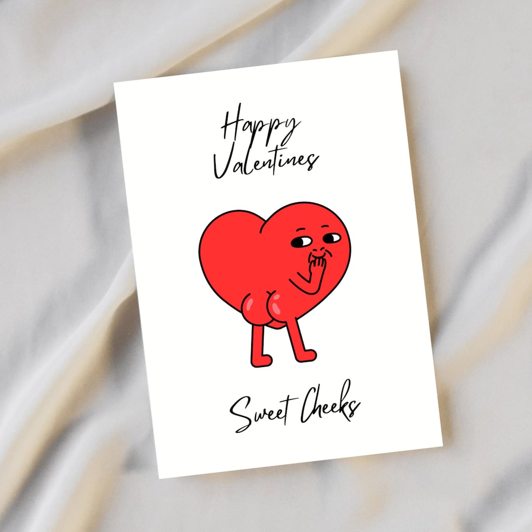 Sweet Cheeks Valentines Day Card, Greeting Card, Valentine's, Heart Bum ...