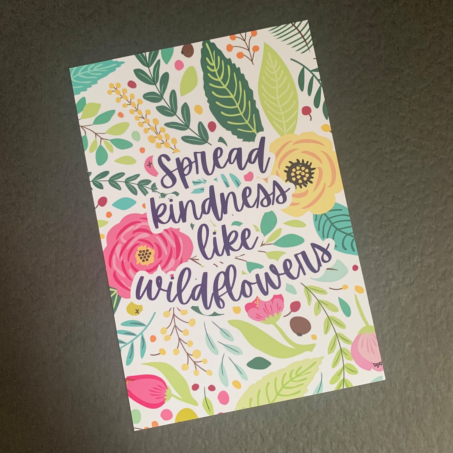 Spread Kindness Like Wildflowers Print, Unframed, Colourful Botanical ...