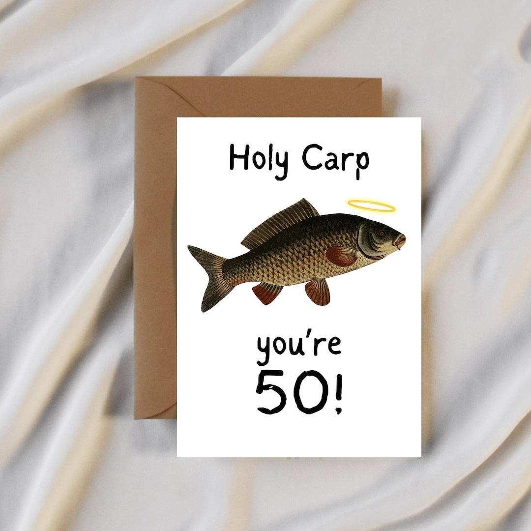 Holy Carp You're 50 Greeting Card Birthday Card - Etsy