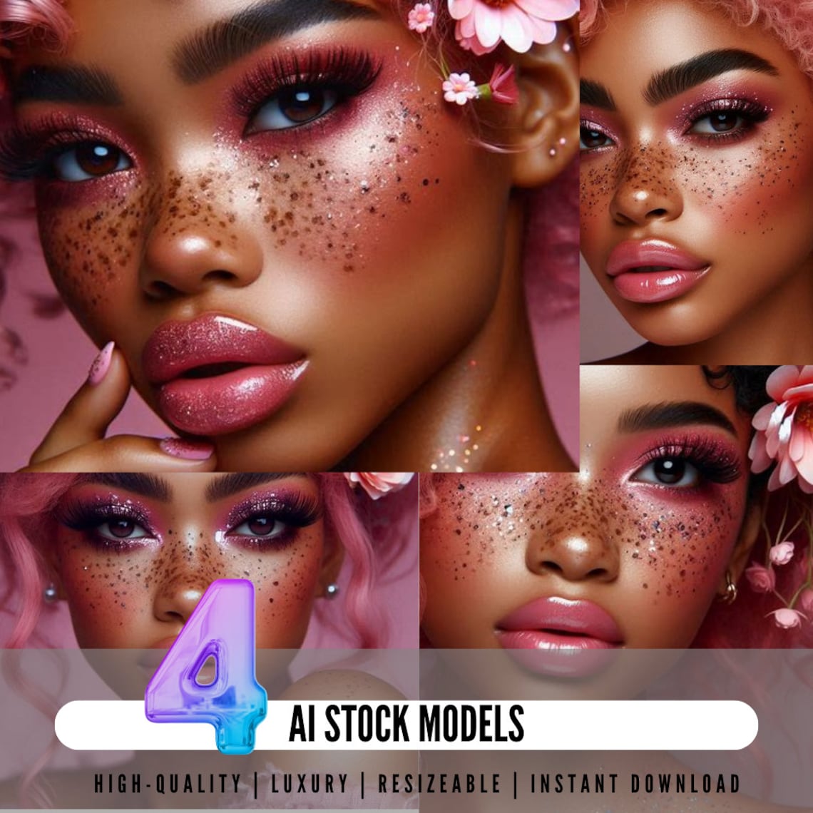 Beauty Stock Models for Websites, Ai-generated Stock Photos, Instant ...