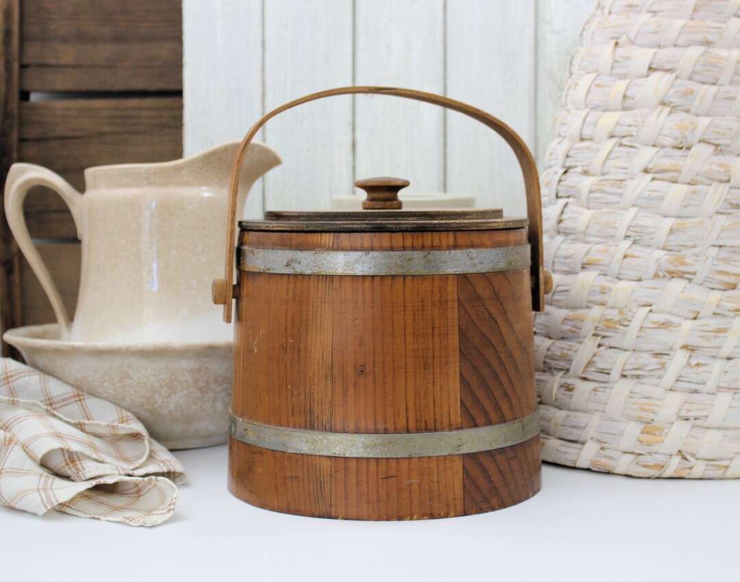 Classic Vintage Wood Firkin Sugar Bucket ~ Primitive Rustic Country ...