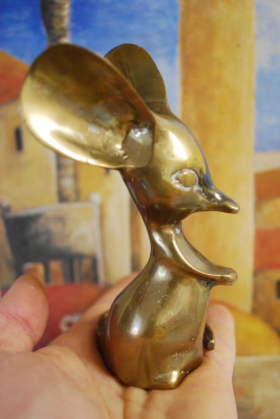 Vintage BRASS MOUSE - Etsy