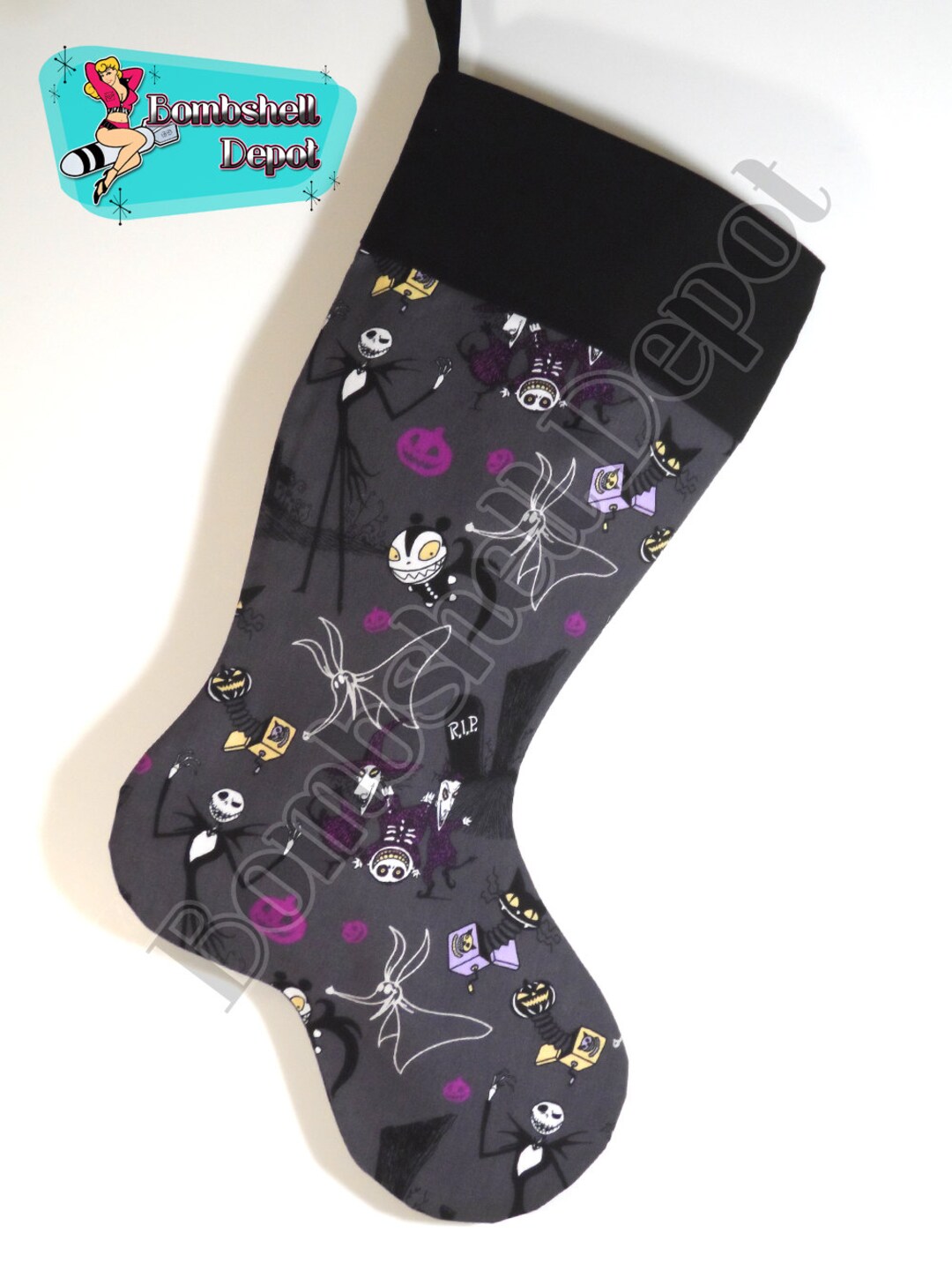 Handmade Nightmare Before Christmas Fully Lined Christmas Stocking - Etsy