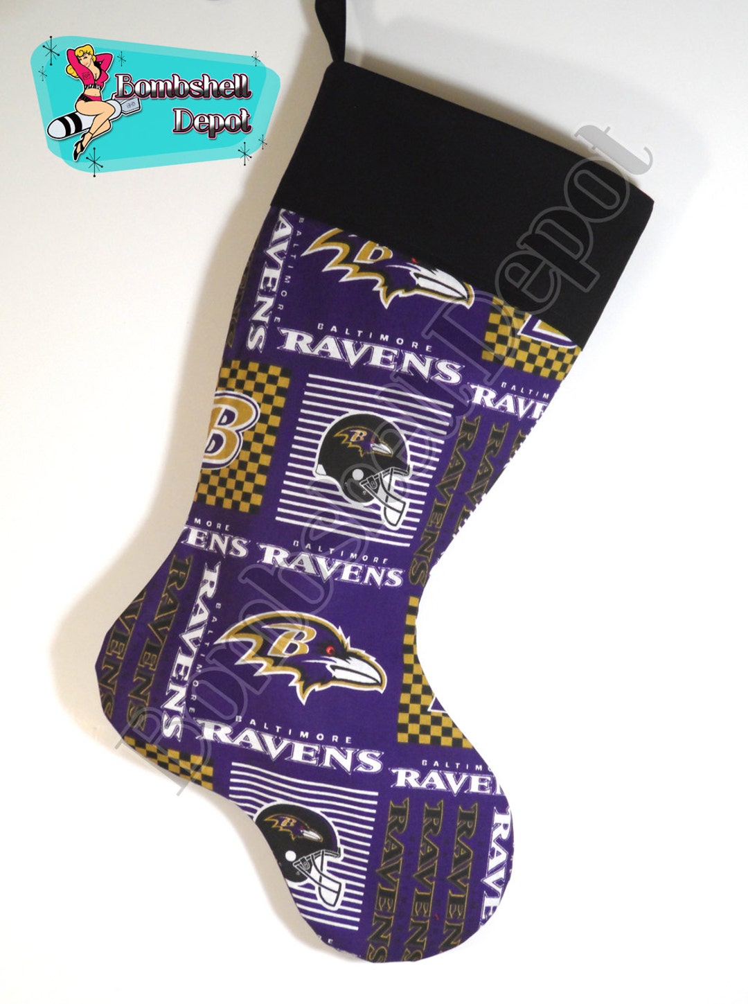 Handmade Baltimore Ravens Fully Lined Christmas Stocking - Etsy