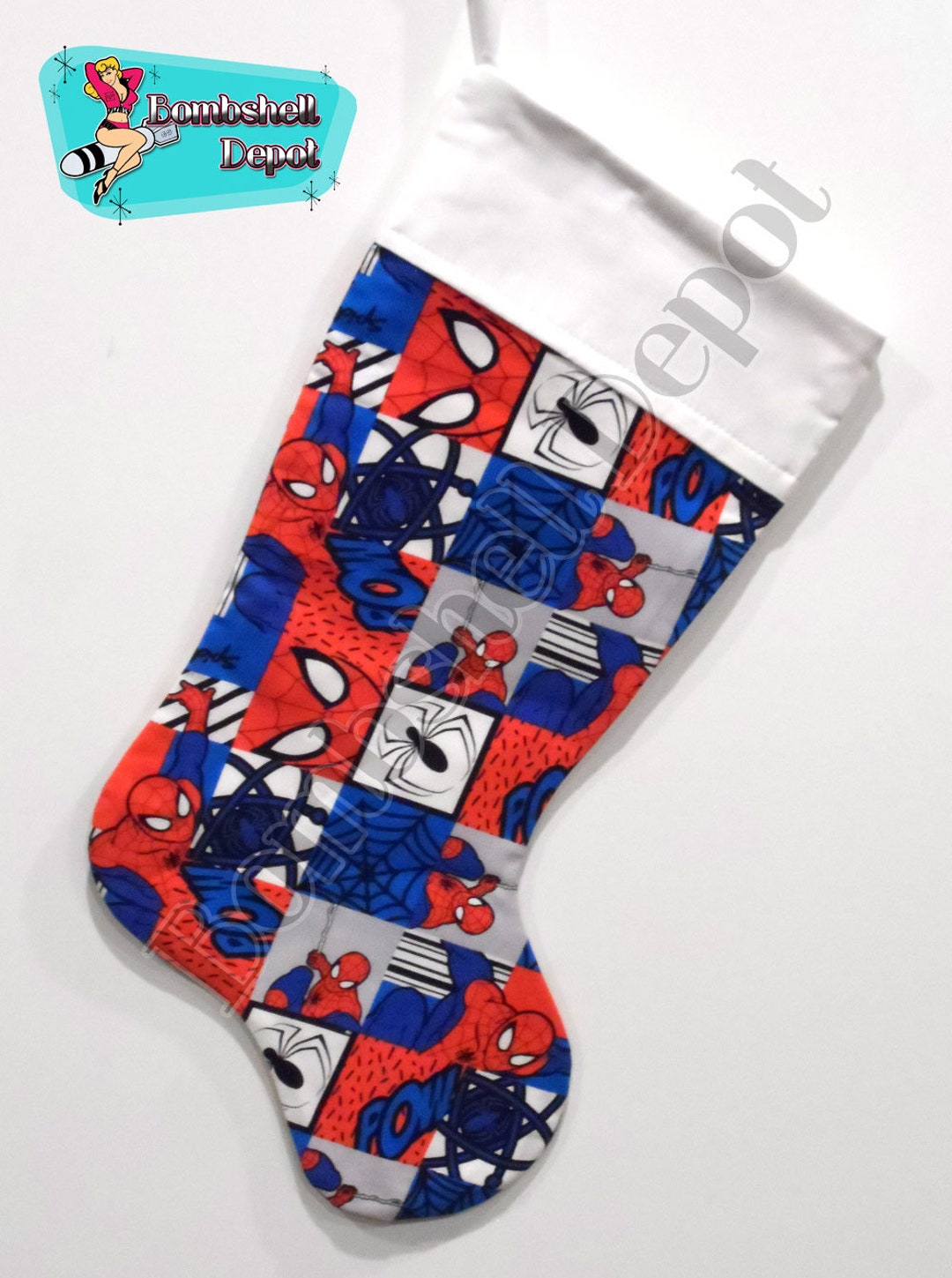 Handmade Spider-man Fully Lined Christmas Stocking - Etsy