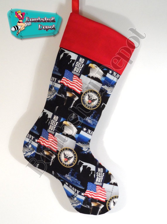 Handmade U.S. Navy Christmas Stocking Fully Lined W/cuff | Etsy