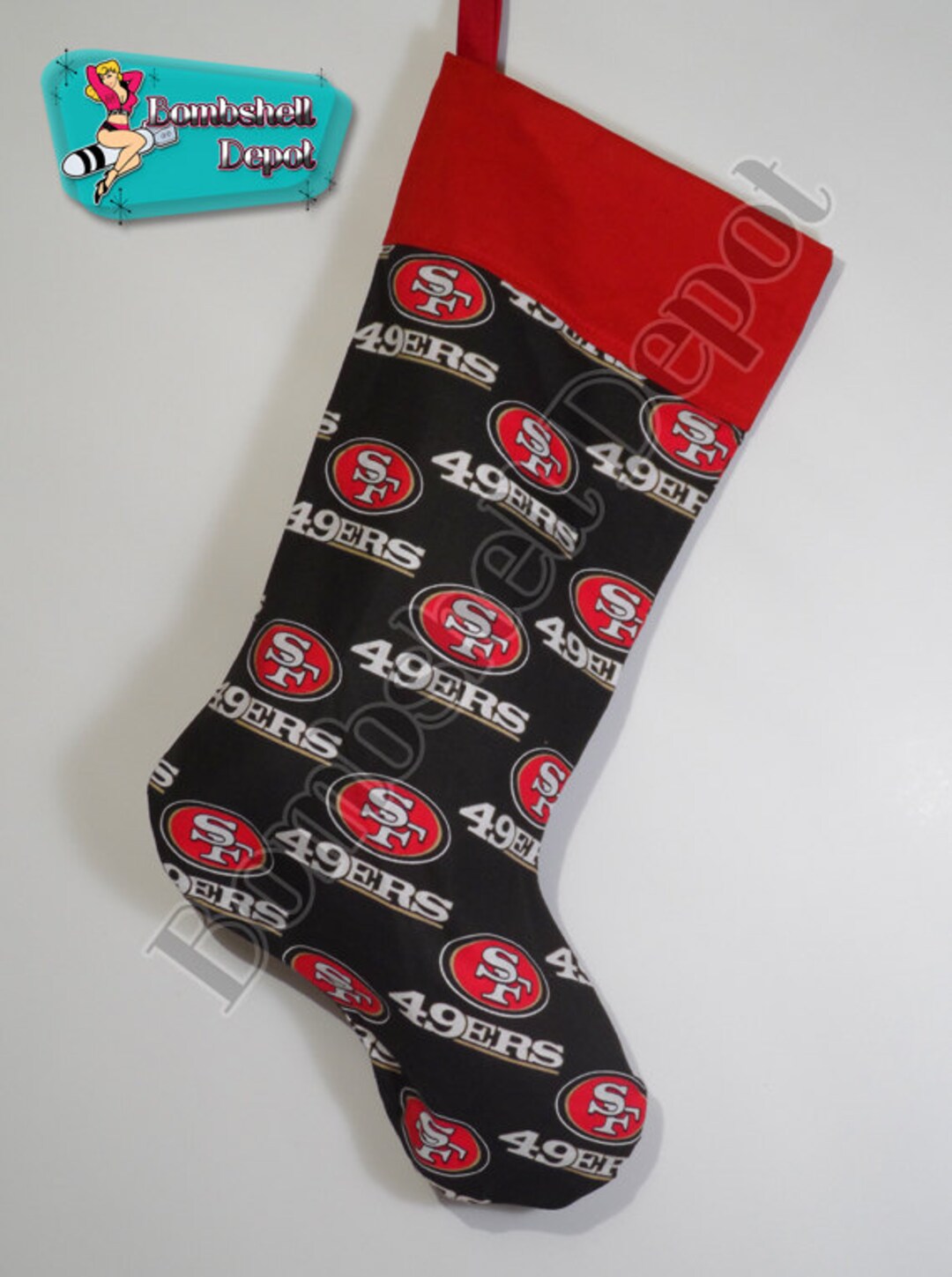 Handmade San Francisco 49ers Black Christmas Stocking Cotton/poly Lined ...
