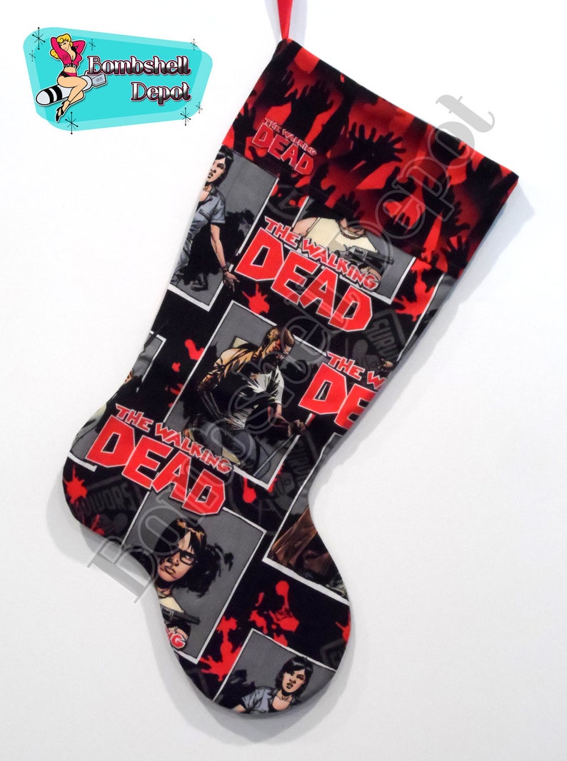 Handmad Walking Dead Fully Lined Christmas Stocking - Etsy