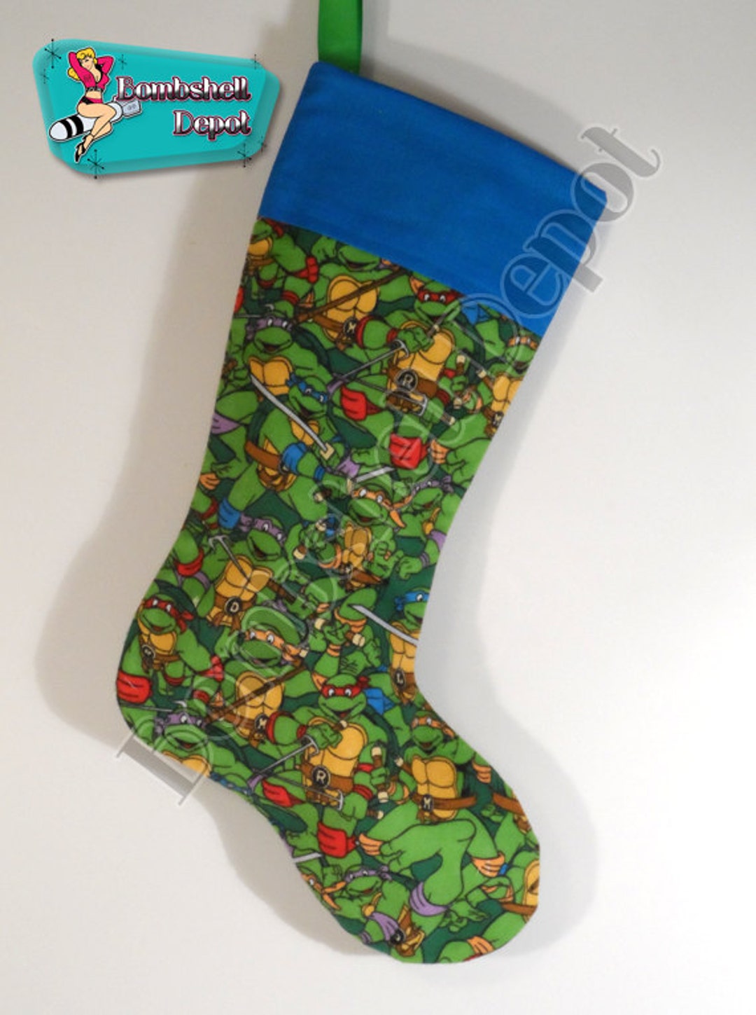 Handmade TMNT Teenage Mutant Ninja Turtles Leonardo Christmas Stocking ...