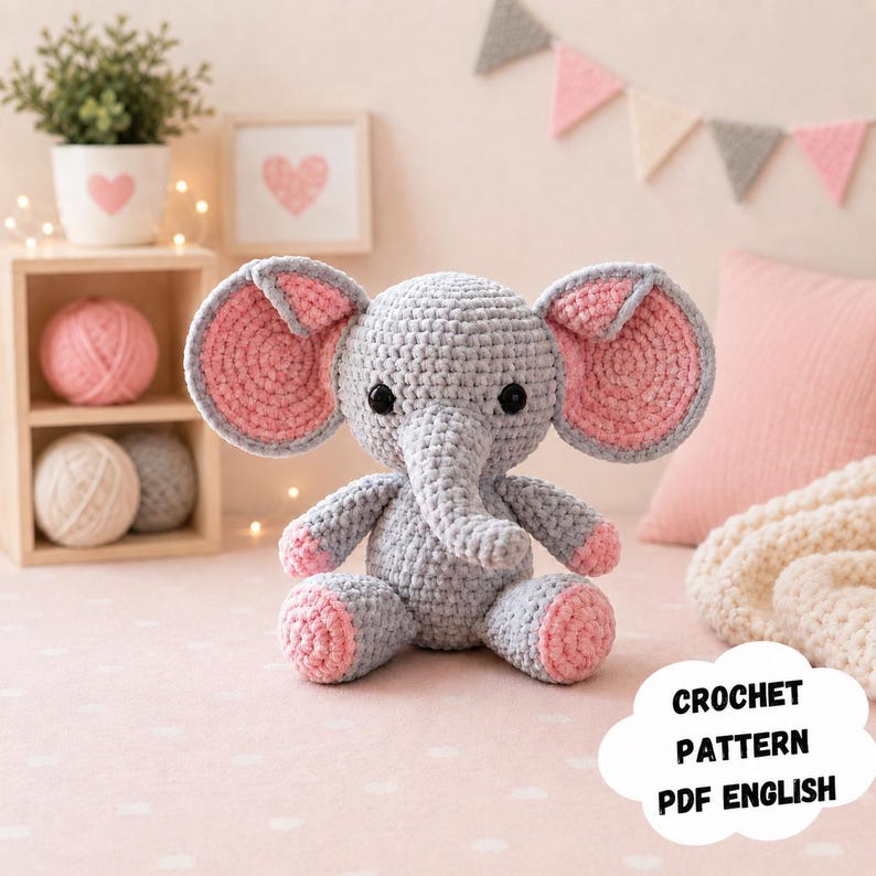 Elephant Crochet Pattern PDF | Beginner-friendly Amigurumi Elephant ...