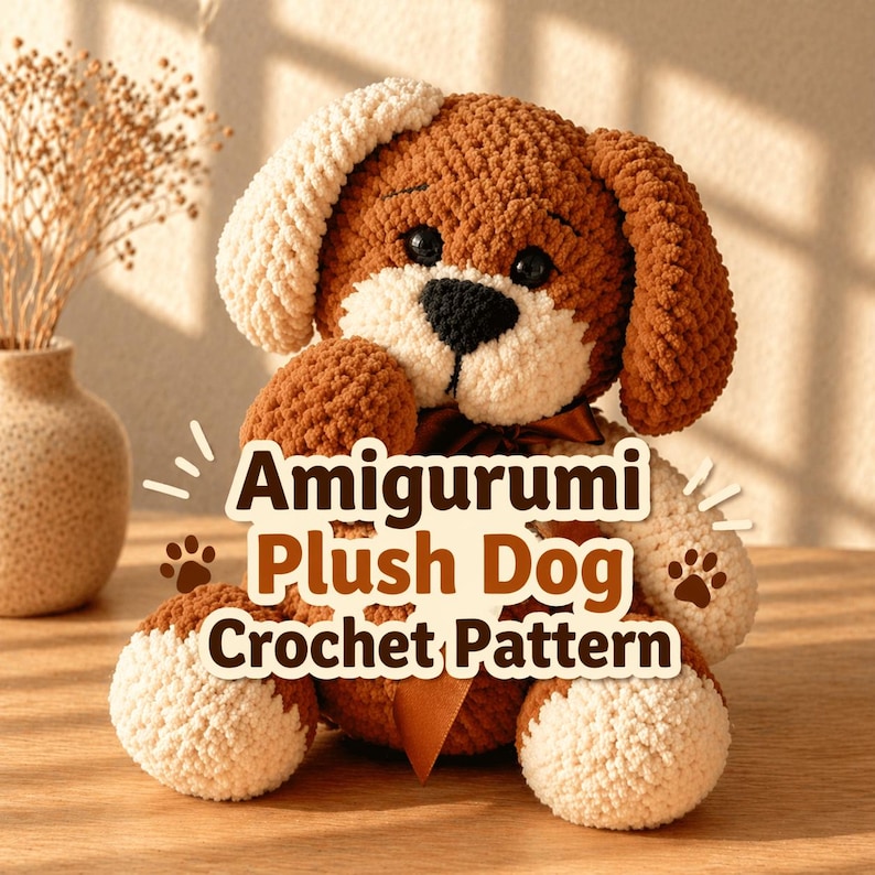 Amigurumi Dog Crochet Pattern PDF | Puppy Plushie Tutorial Beginner ...
