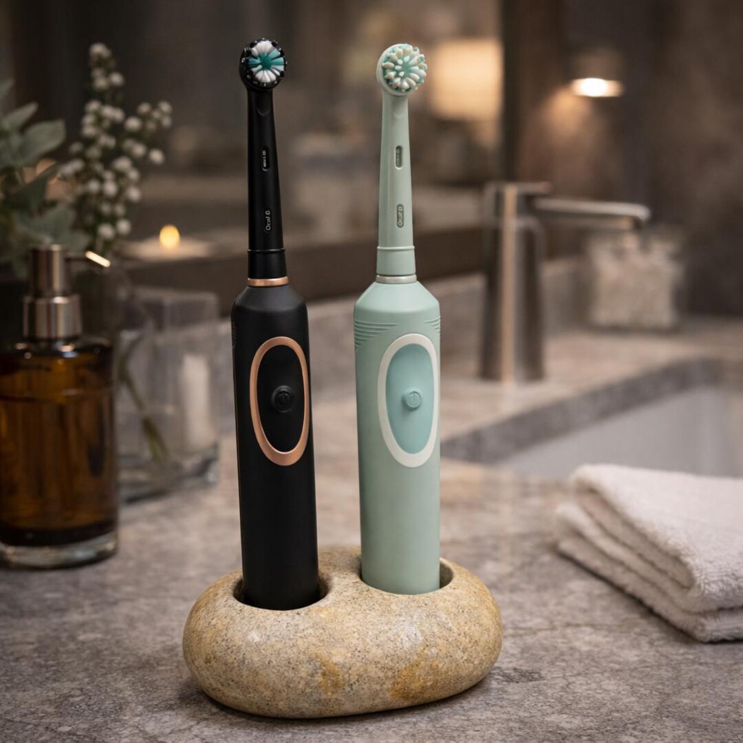 Electric Toothbrush Holder Stone, Handmade Toothbrush Holder, Natural ...