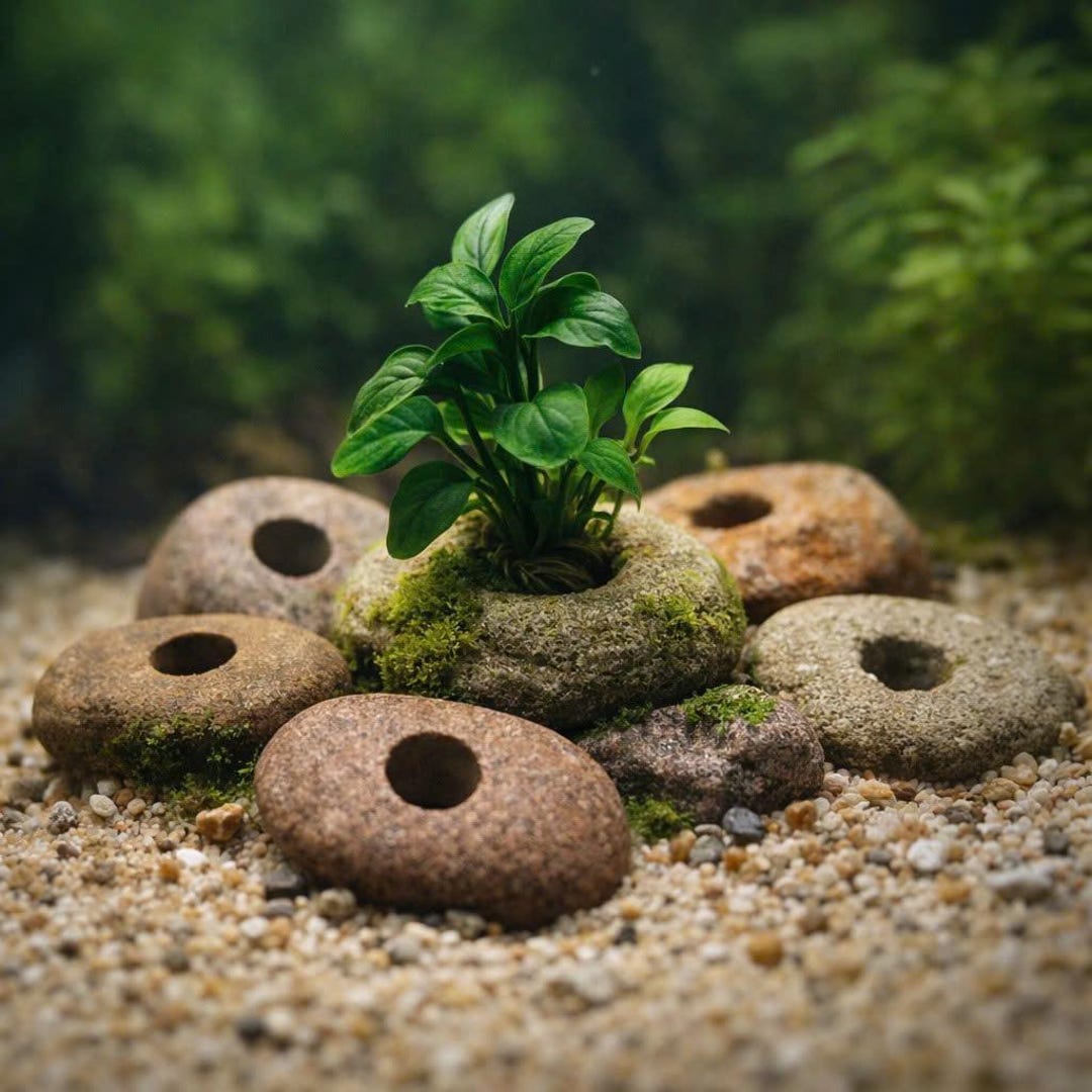 Pebble Stone Aquarium Decor With Hole – Shrimp Hide Cave, Aquascape ...