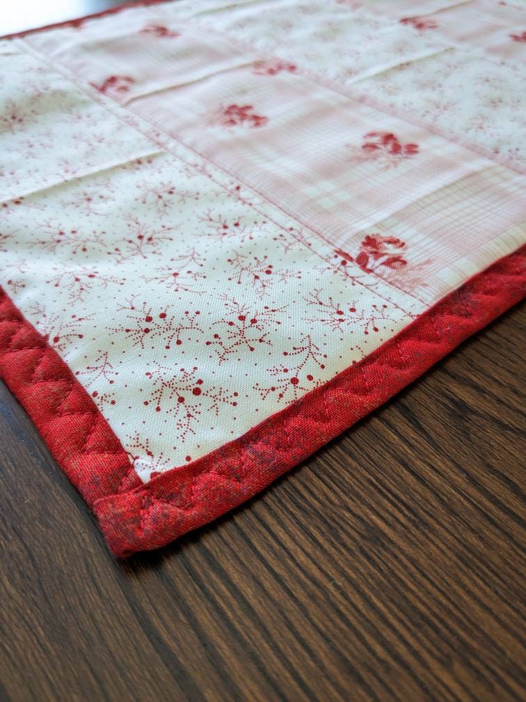 Mini Quilt, Table Topper, Table Runner, Springtime, Reversible Runner ...