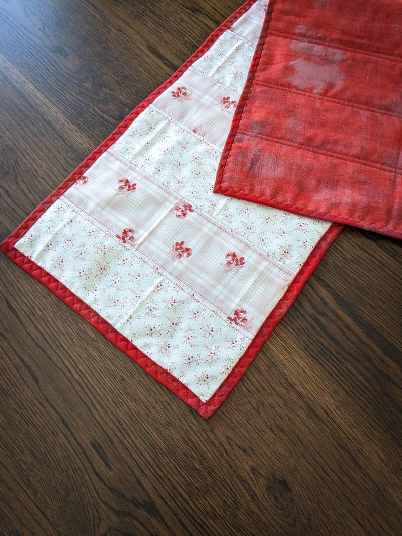 Mini Quilt, Table Topper, Table Runner, Springtime, Reversible Runner ...