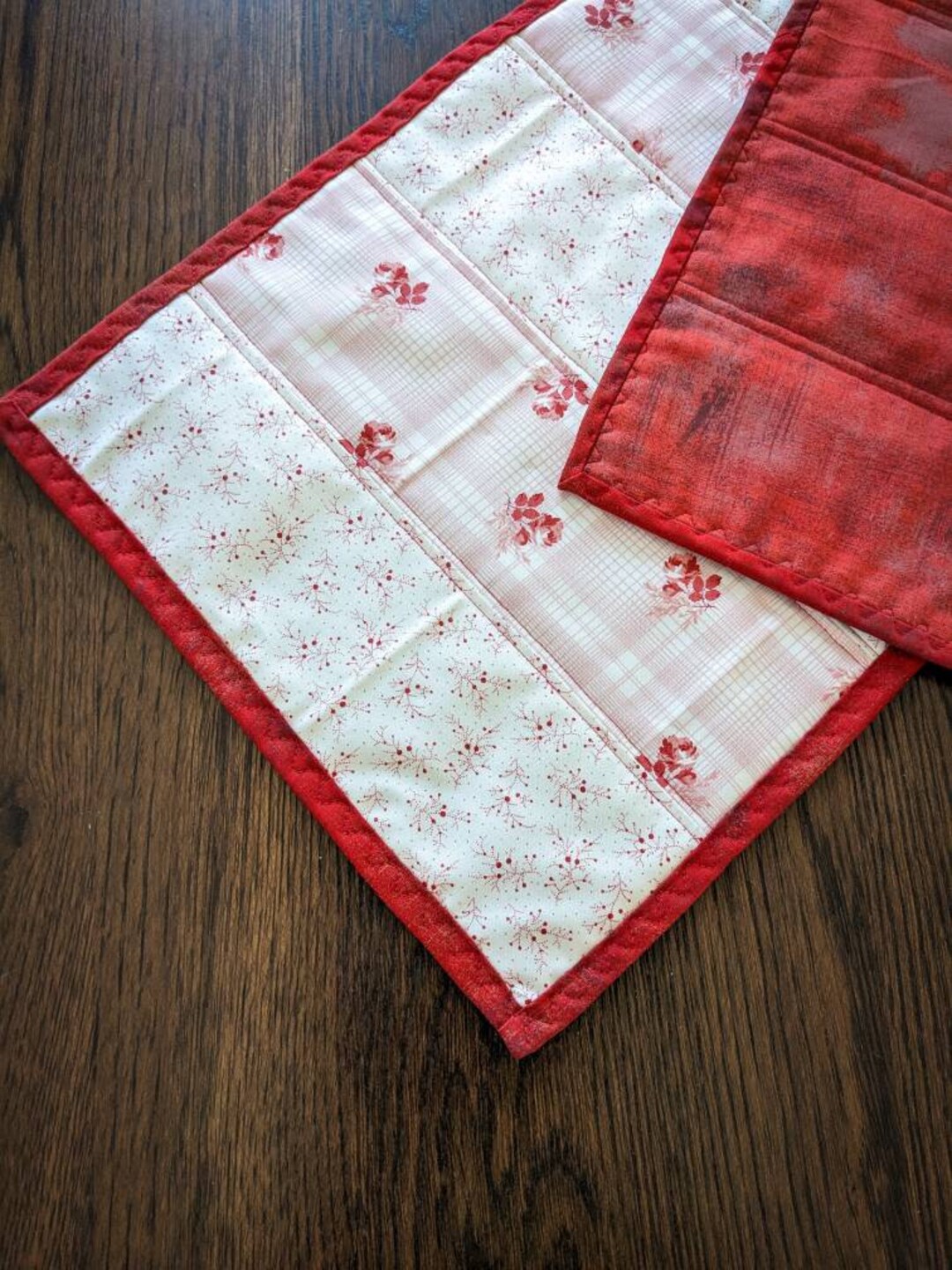 Mini Quilt, Table Topper, Table Runner, Springtime, Reversible Runner ...