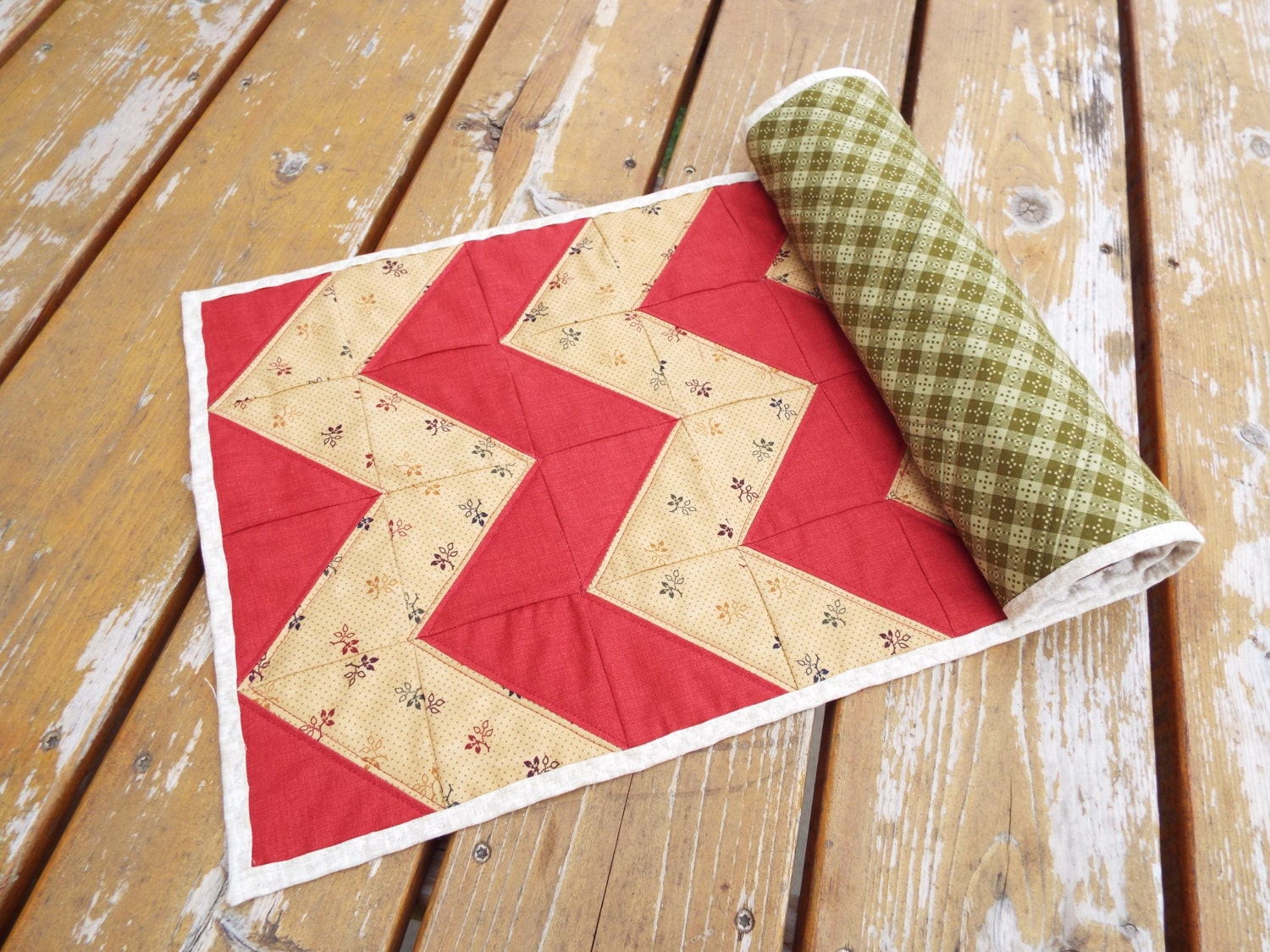 Table Runner, Table Topper, Quilted Table Runner, Primitive Table ...