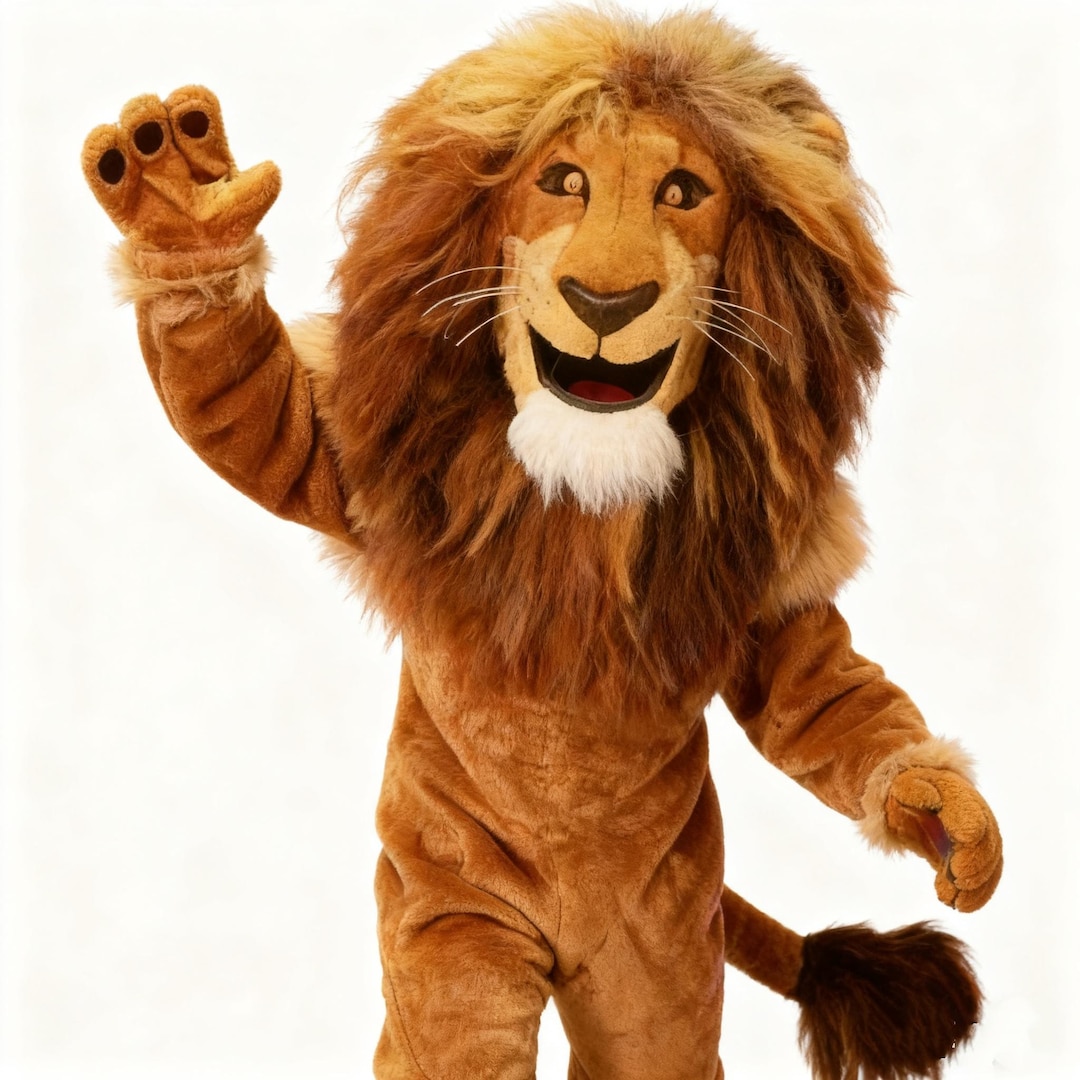 Handmade Realistic Brown Lion Mascot Costume | Full-body Muscular ...
