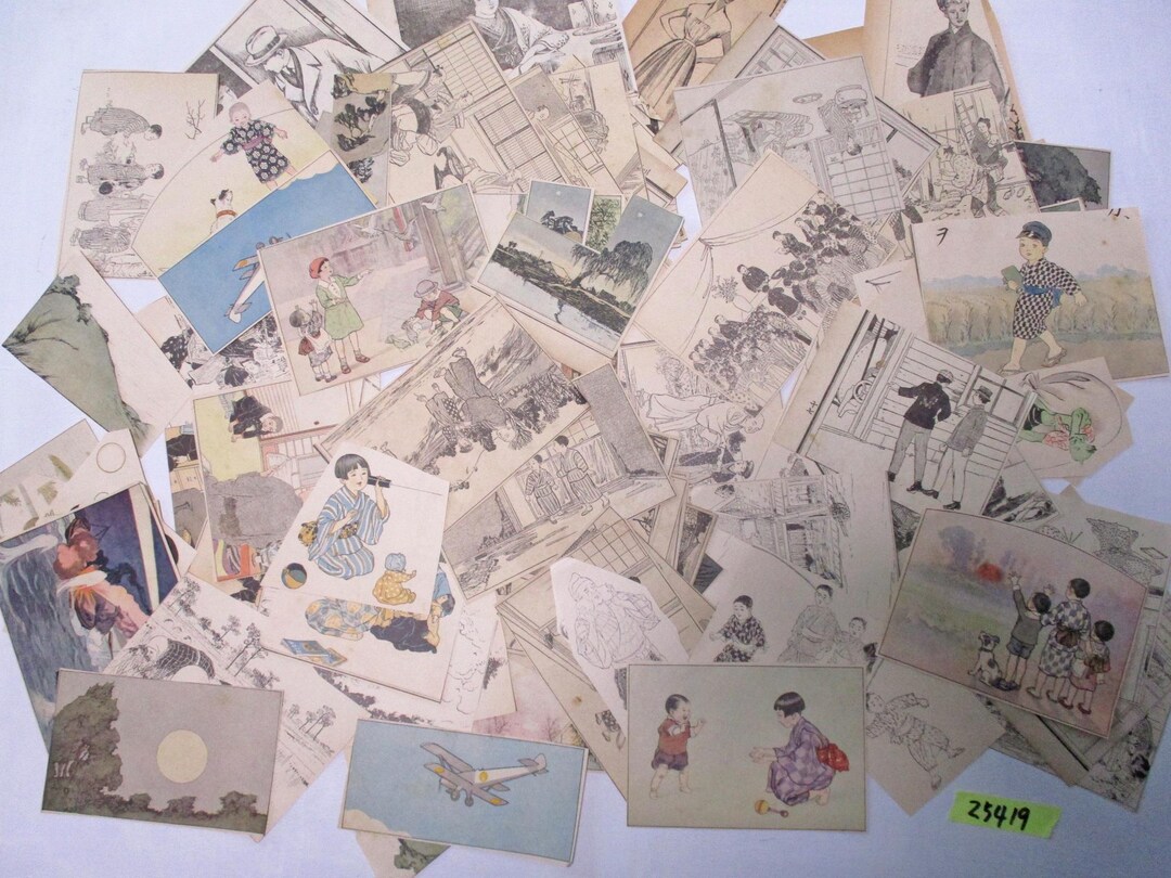 1920 to 60s 100plus Vintage Japanese Cut Out Paper Ephemera Collage ...