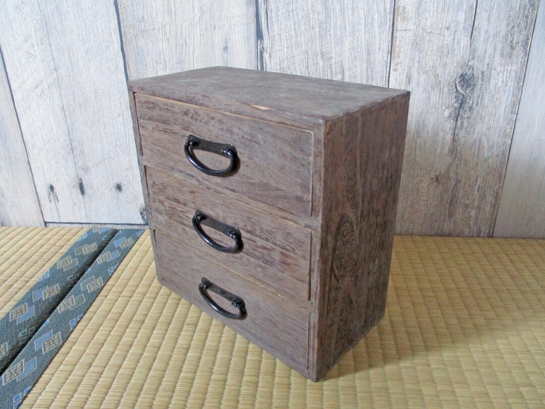 Vintage Japanese Wooden Small Drawer Jewelry Box Chest - Etsy