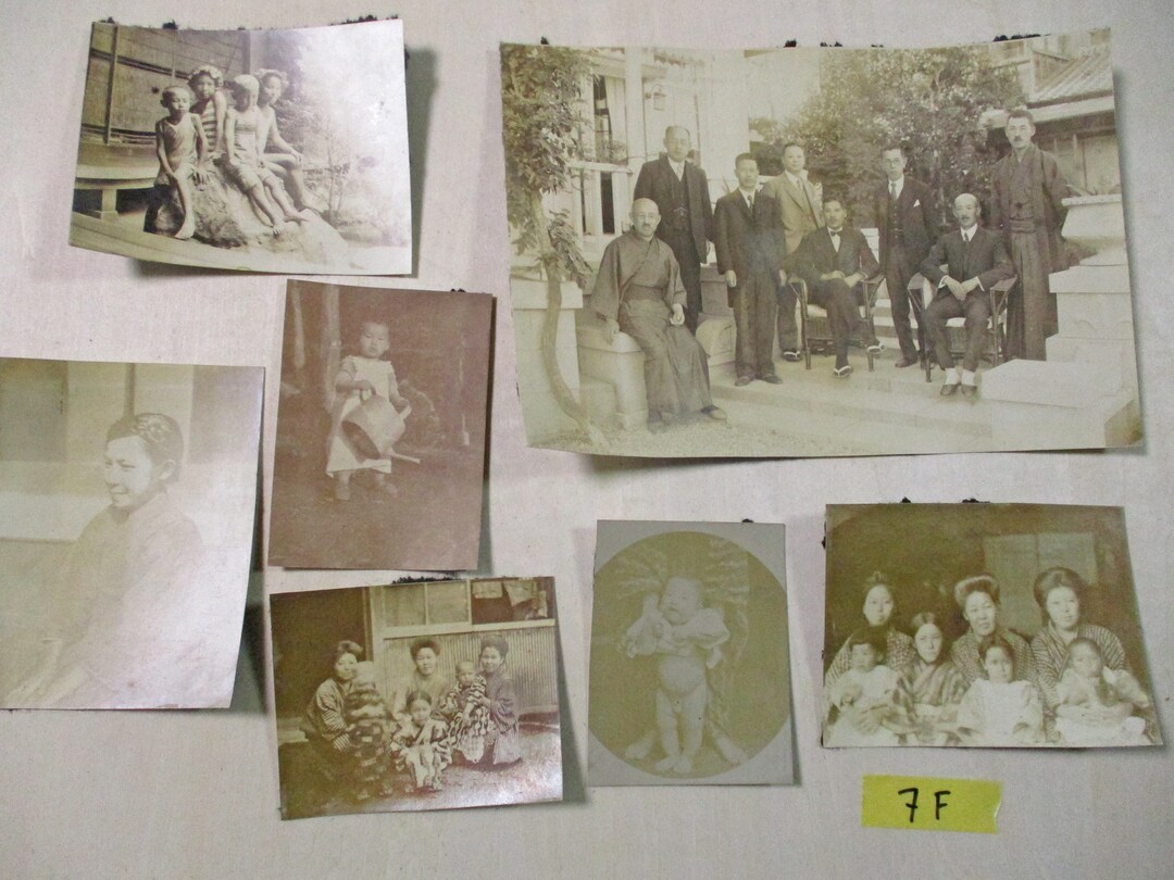 1900 - 30s Lot 7 Japanese Vintage Photo Black White Paper Ephemera 7F ...