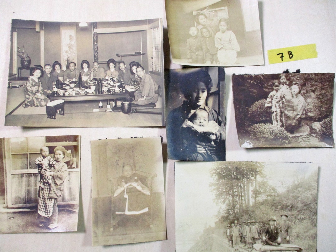 1900 - 30s Lot 7 Japanese Vintage Photo Black White Paper Ephemera 7B ...