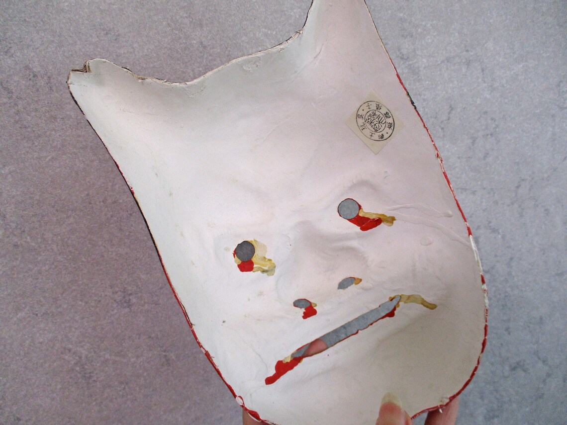 Vintage Japanese Mingei demon Oni Paper Mache - Etsy