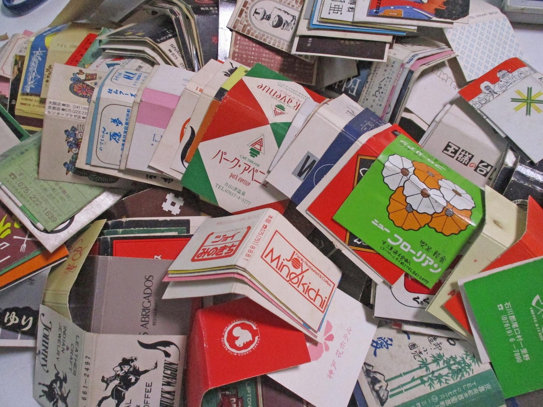 12pc 1970 to 80s Vintage Japanese Match Box Random Assorted Paper ...