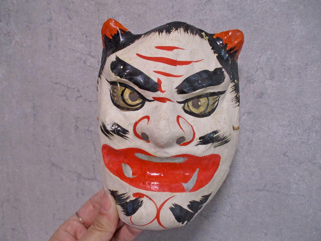 Vintage Japanese Mingei "demon, Oni" Paper Mache MASK Wall Deco - Etsy
