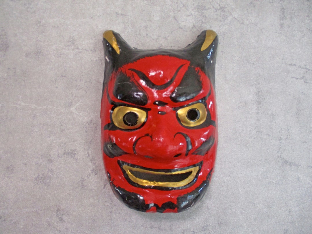 Vintage Japanese Mingei "demon, Oni" Paper Mache MASK Wall Deco - Etsy