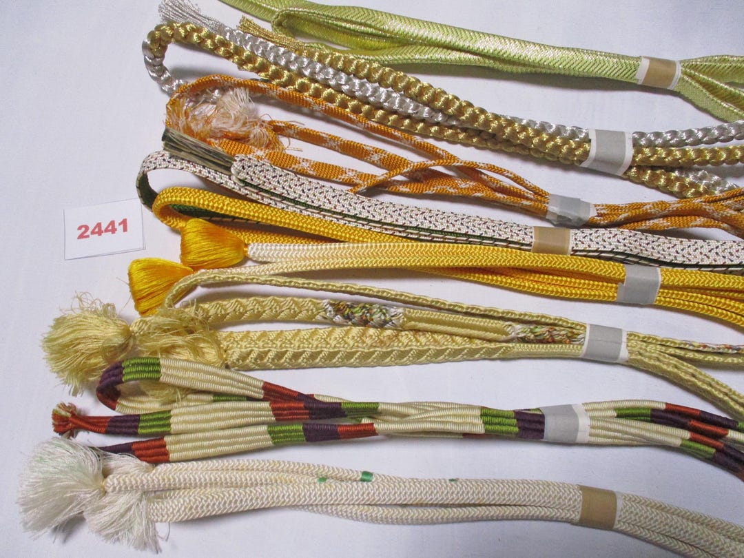 Set of 8 Vintage Silk KIMONO KUMIHIMO OBIJIME Woven Belt - Etsy