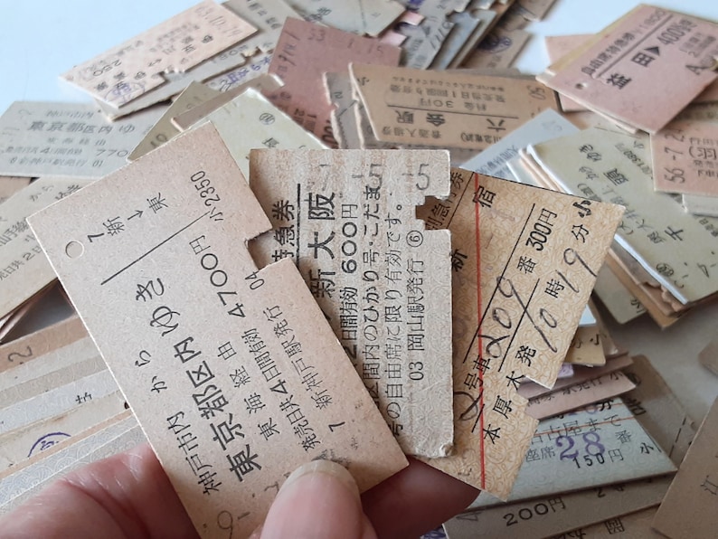 10pc 60s Japanese Vintage Train Ticket Paper Ephemera - Etsy