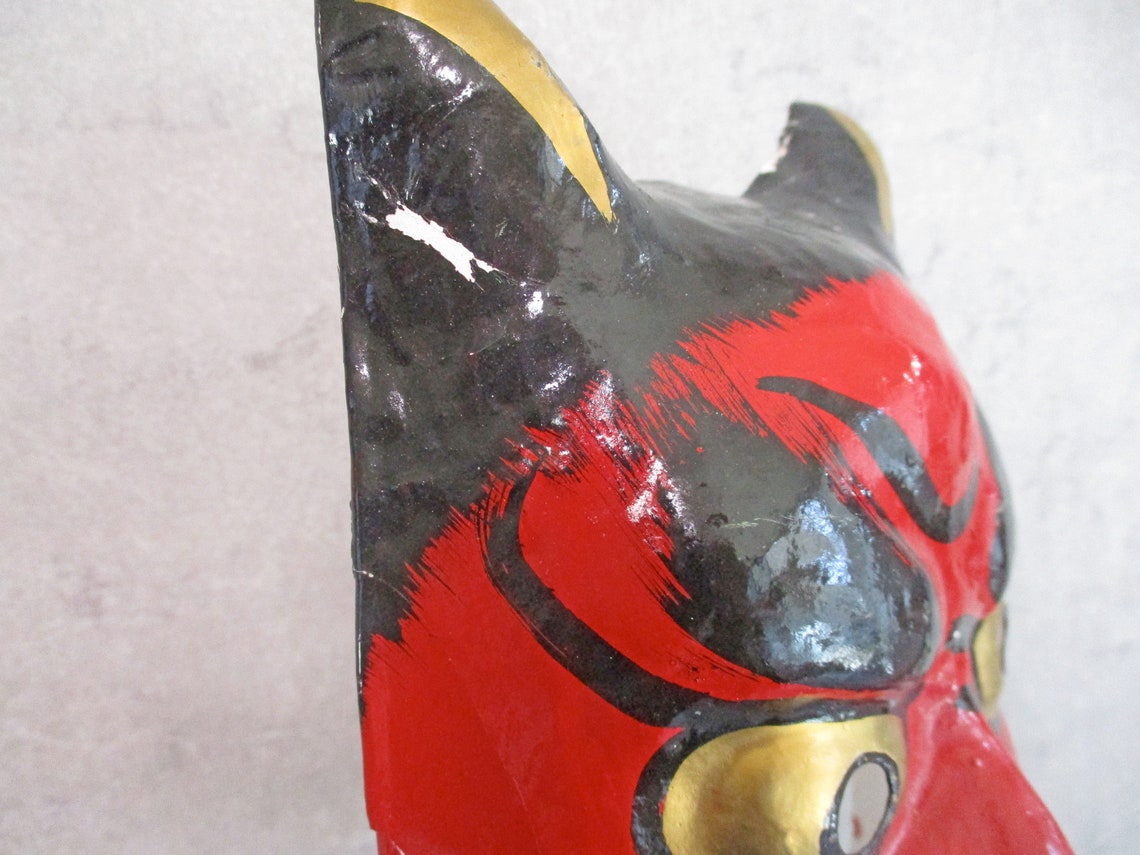 Vintage Japanese Mingei demon Oni Paper Mache - Etsy