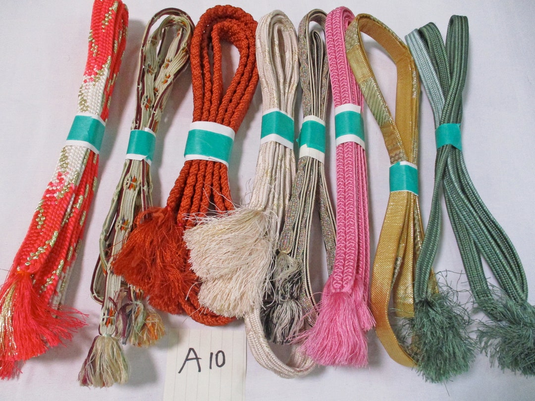 Set of 8 Vintage Silk KIMONO KUMIHIMO OBIJIME Woven Belt - Etsy