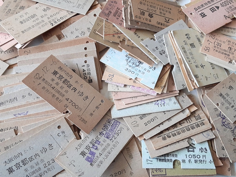 10pc 60s Japanese Vintage Train Ticket Paper Ephemera - Etsy