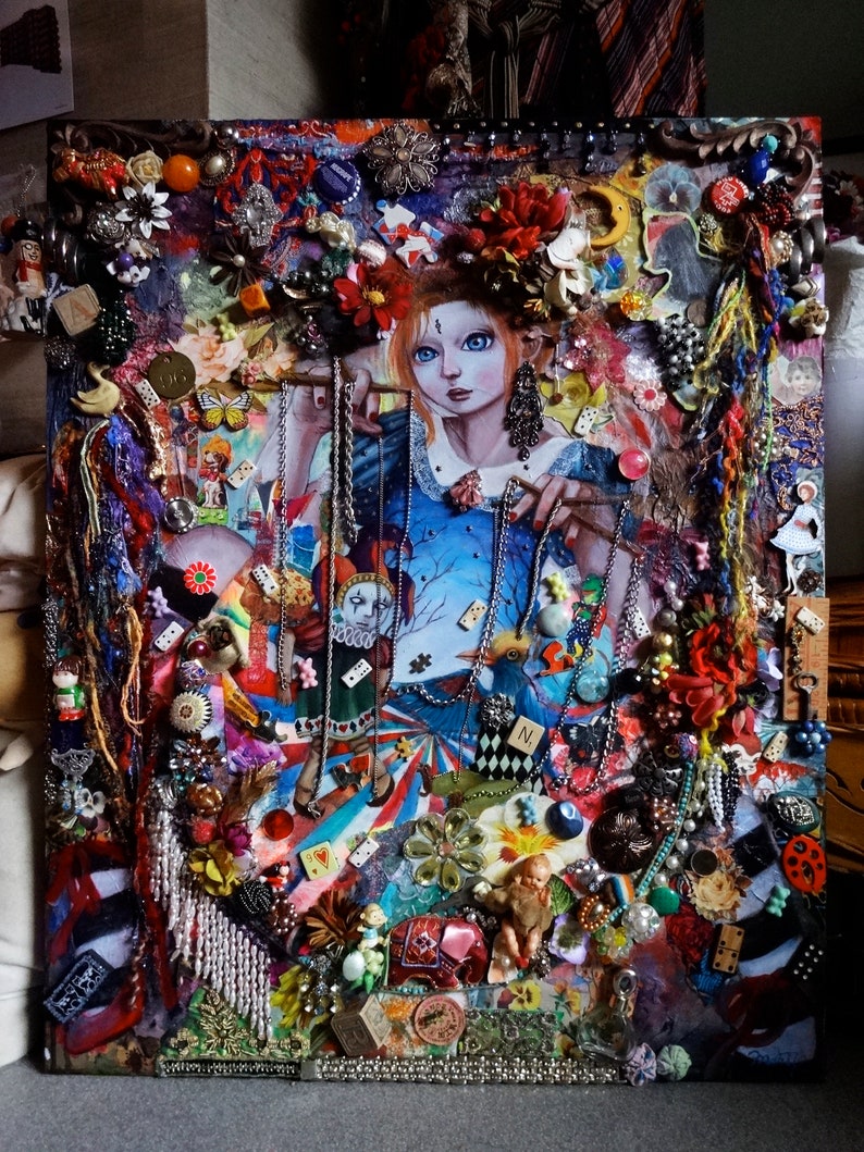 Original Mixed Media Collage Painting wonderland - Etsy